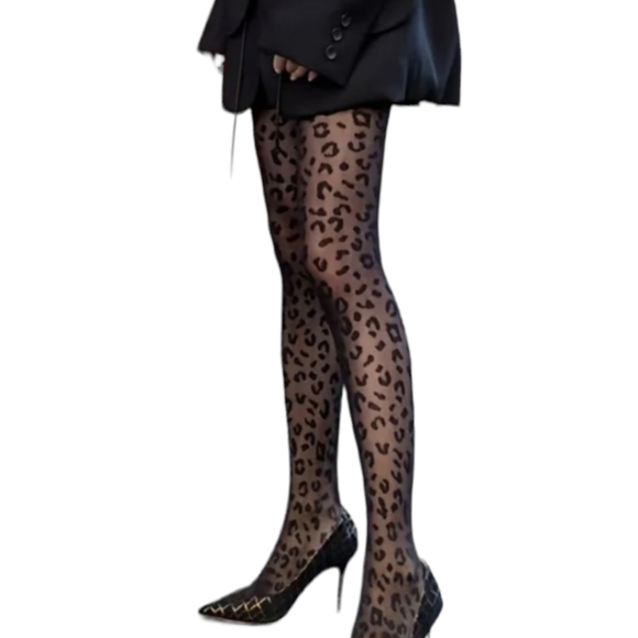 Accessories | Womans Sexy Leopard Print Sheer Black High Waist Slim Fit ...
